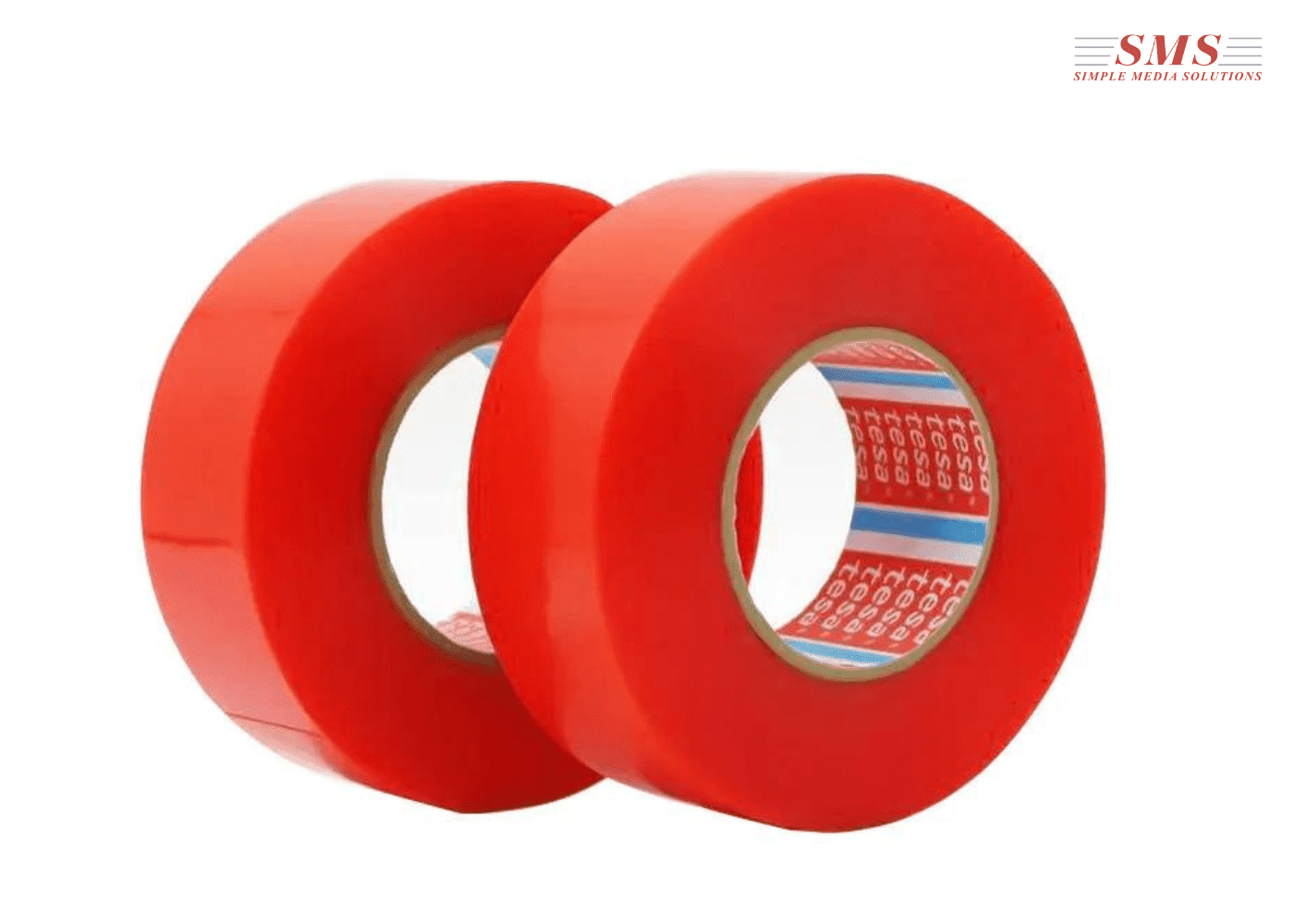Double Sided Red Tape | Polyester Film | 24MMx50M | Strong Adhesion