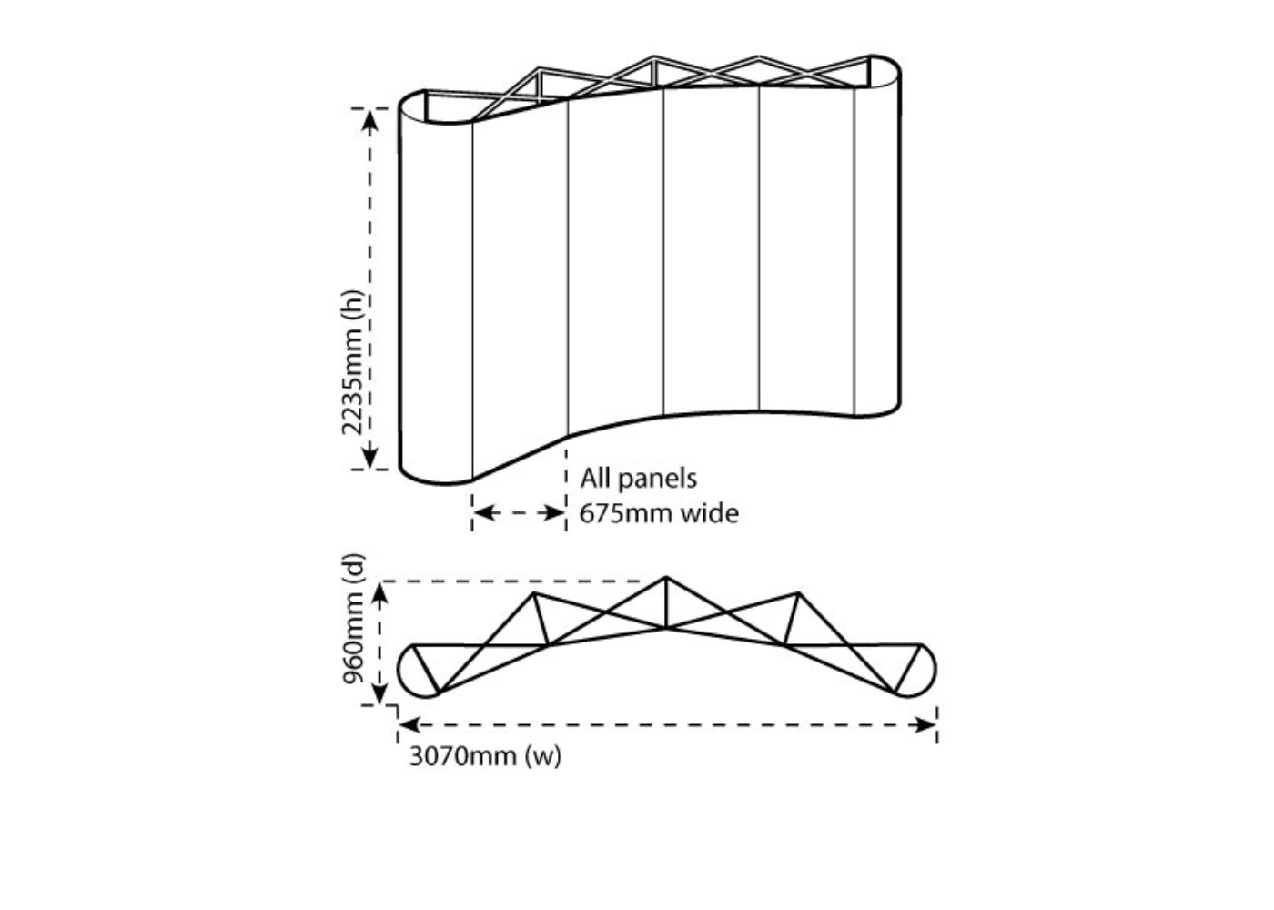 Premium 3x4 Curved Pop Up Stand | Eye-Catching & Portable Displays
